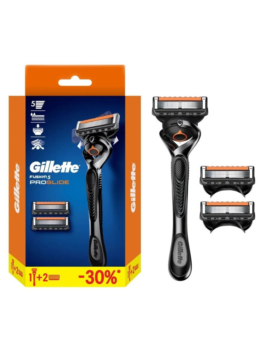 Бритвенный станок Gillette Fusion ProGlide, с 3 сменными кассетами