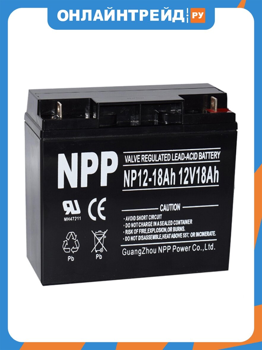 Аккумулятор Npp , 181x77x167, 18 Ач, NP12-18()