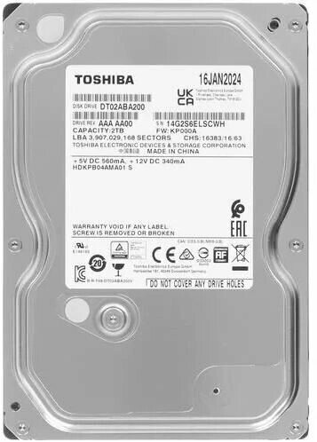 Жесткий диск Toshiba SATA-III 2TB DT02ABA200 Desktop (5400rpm) 128Mb 3.5"
