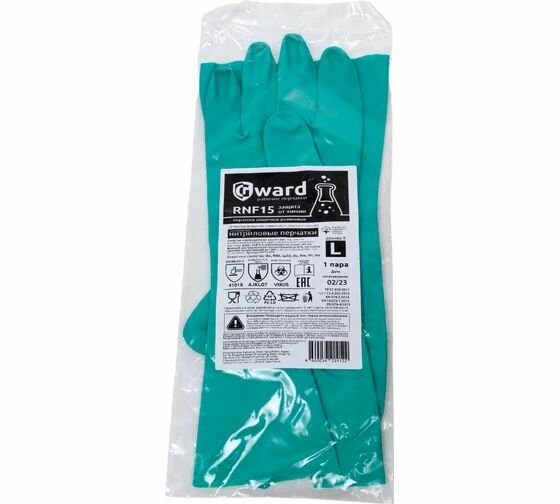 Перчатки из нитрила зеленого цвета Gward RNF15 (STF15-STR) размер L