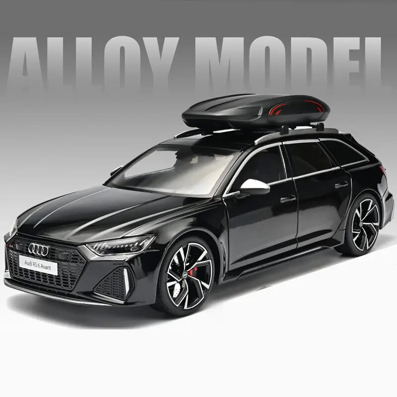 Welly 1:18 Audi RS6 Avant Black, металлическая модель автомобиля