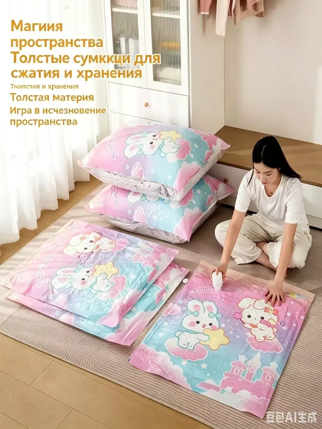 Мешок вакуумный для хранения. Прочный, многоразовый, с удобной застёжкой. Отличный выбор для дома! — фото 1