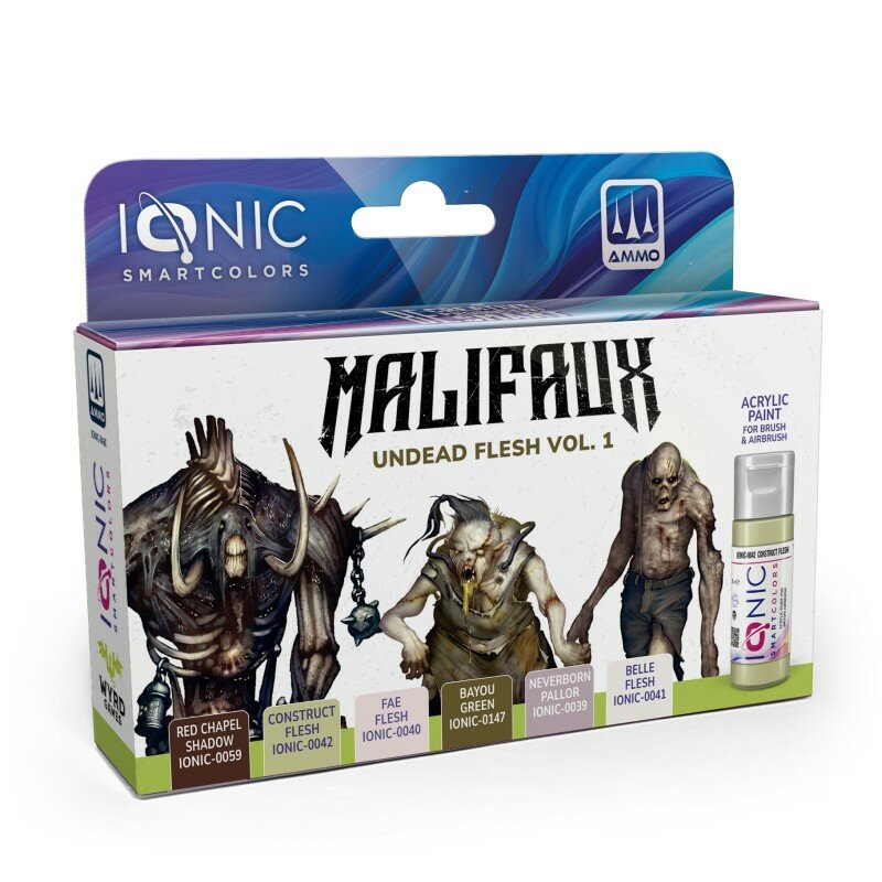 Набор акриловых красок IONIC Smart Colors - Malifaux Undead Flesh Vol. 1 (6 красок)