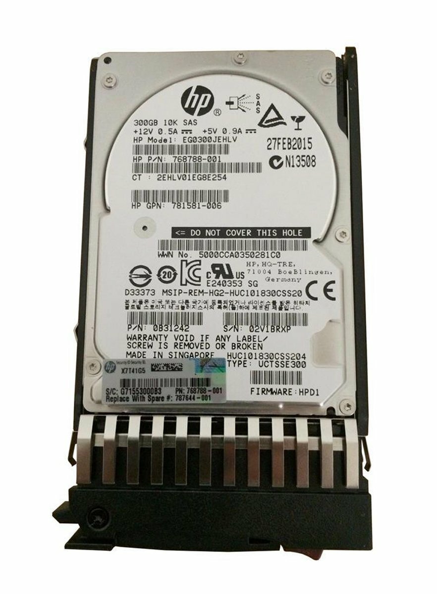 Жесткий диск HP 300Gb 10000 SAS 2.5" HDD 781581-005