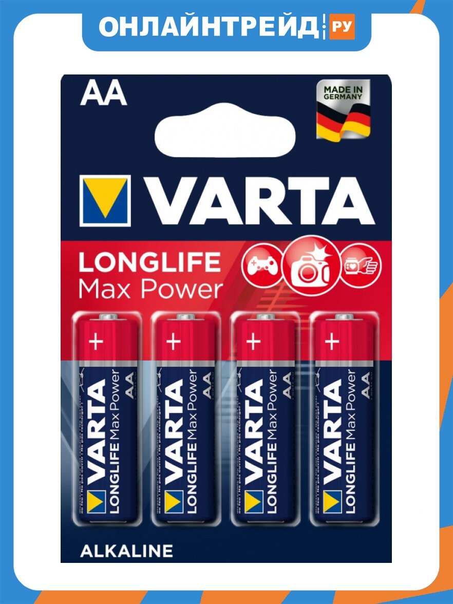 Элемент питания Varta Max Power LR6 AA бл 4