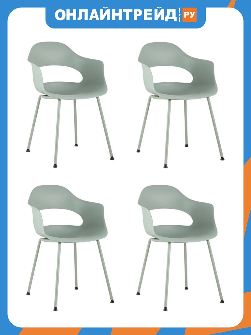 Стул обеденный Stool Group Lady пластик серо-зеленый (4 шт/уп)