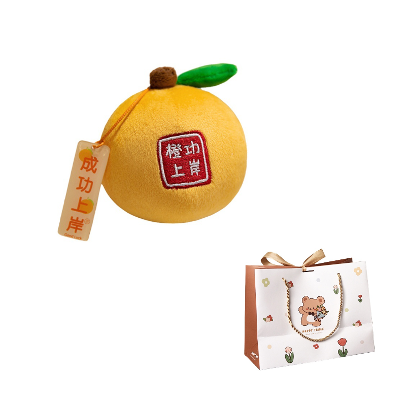 Плюшевая подвеска унисекс OU DI PIG, Счастье, оранжевая, 10 см, Orange Power Success