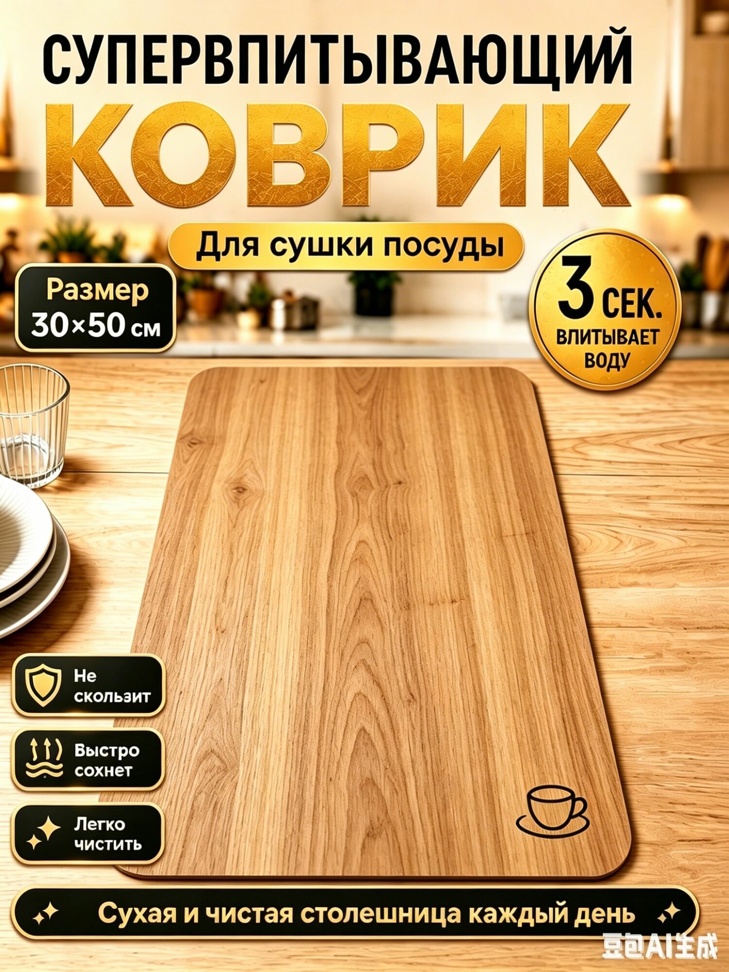 Сушилка для посуды, 50 см х 30 см , 1 шт