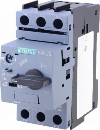 SIEMENS 3RV2011-1JA10 Выключатель двигателя, 4кВт, 220-690ВAC, Монтаж DIN, 1шт
