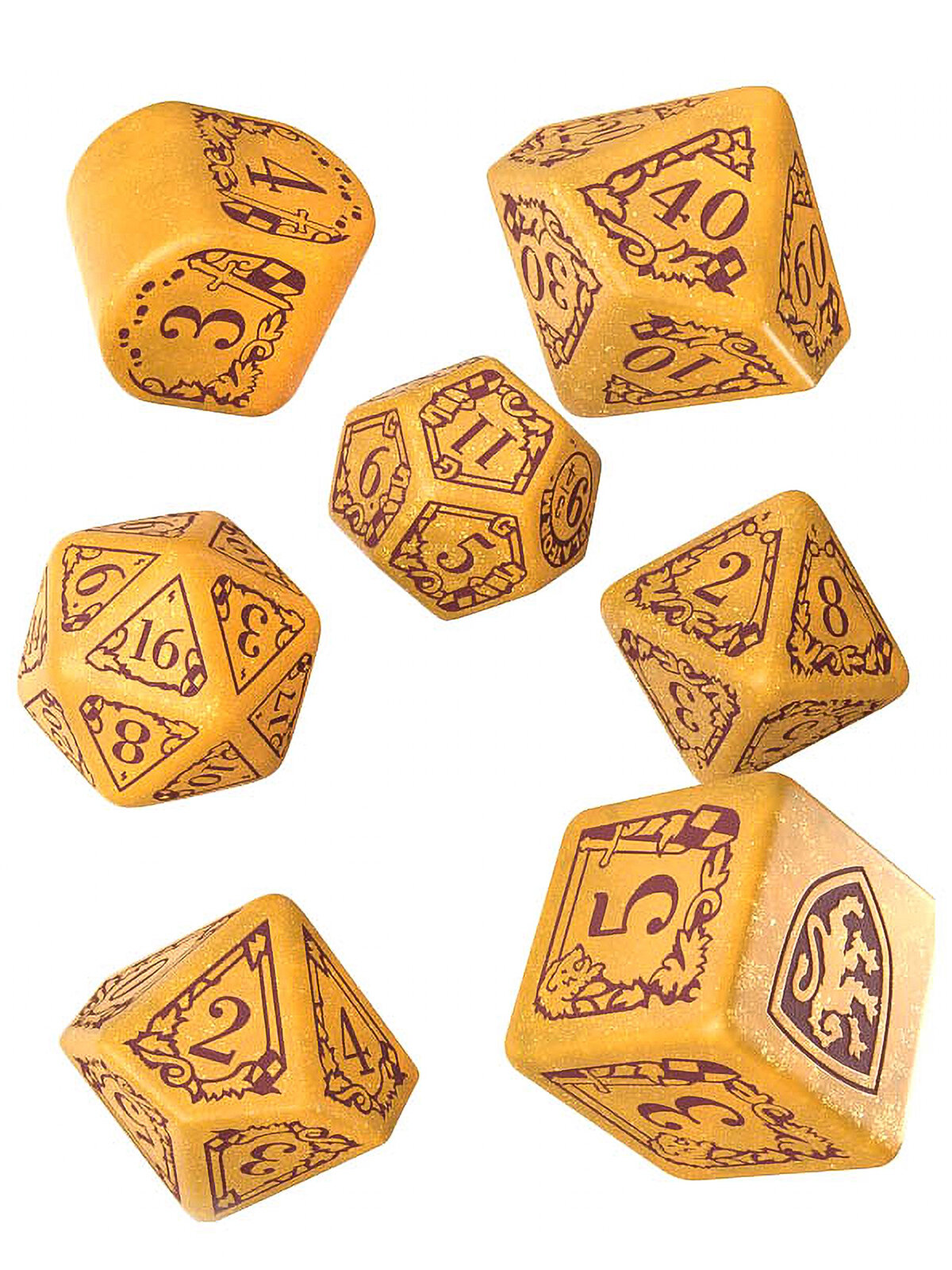 Набор игральных кубиков Q WORKSHOP Harry Potter Dice Set: Gryffindor Modern Dice Set - Gold