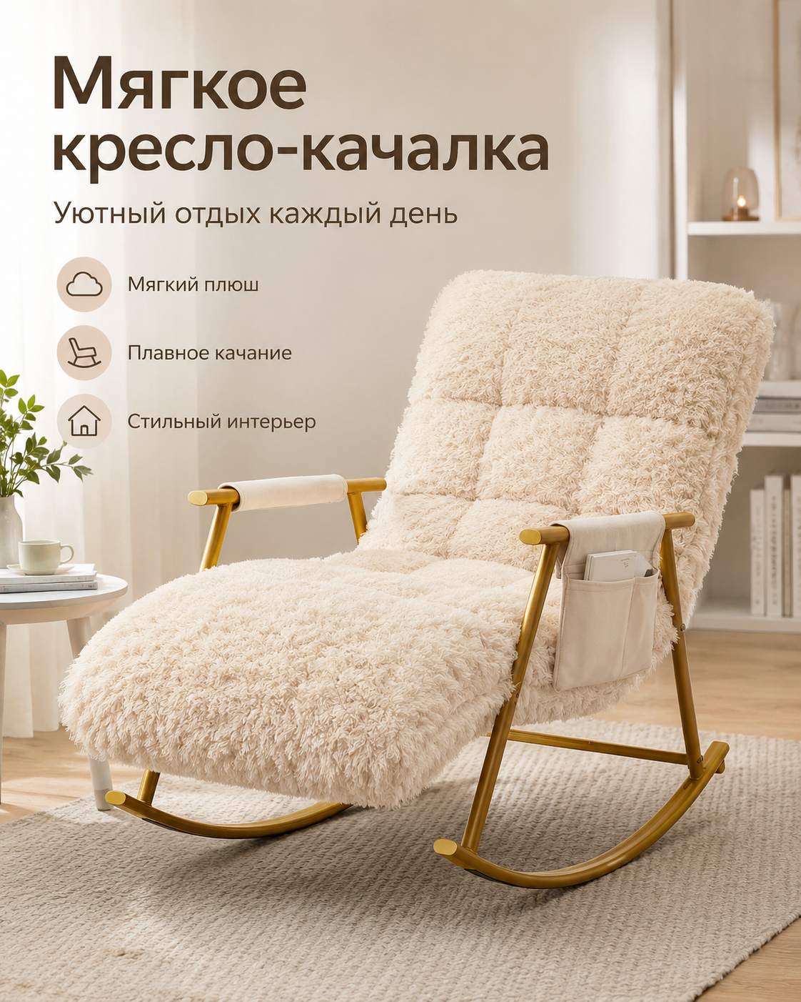 Кресло-реклайнер , обивка гобелен, металлические ножки, съемный чехол