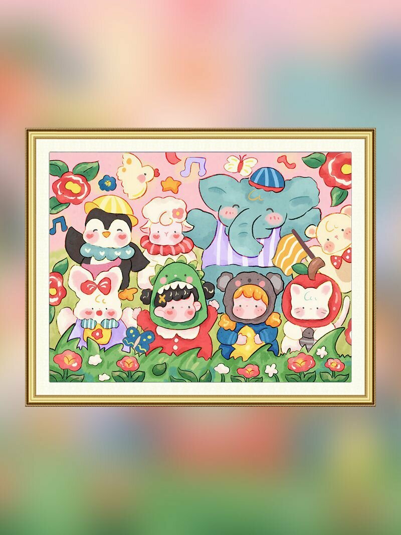 Набор для вышивания крестиком ручной работы Детский мультяшный узор 50x40cm 11ct Без рамки для картины