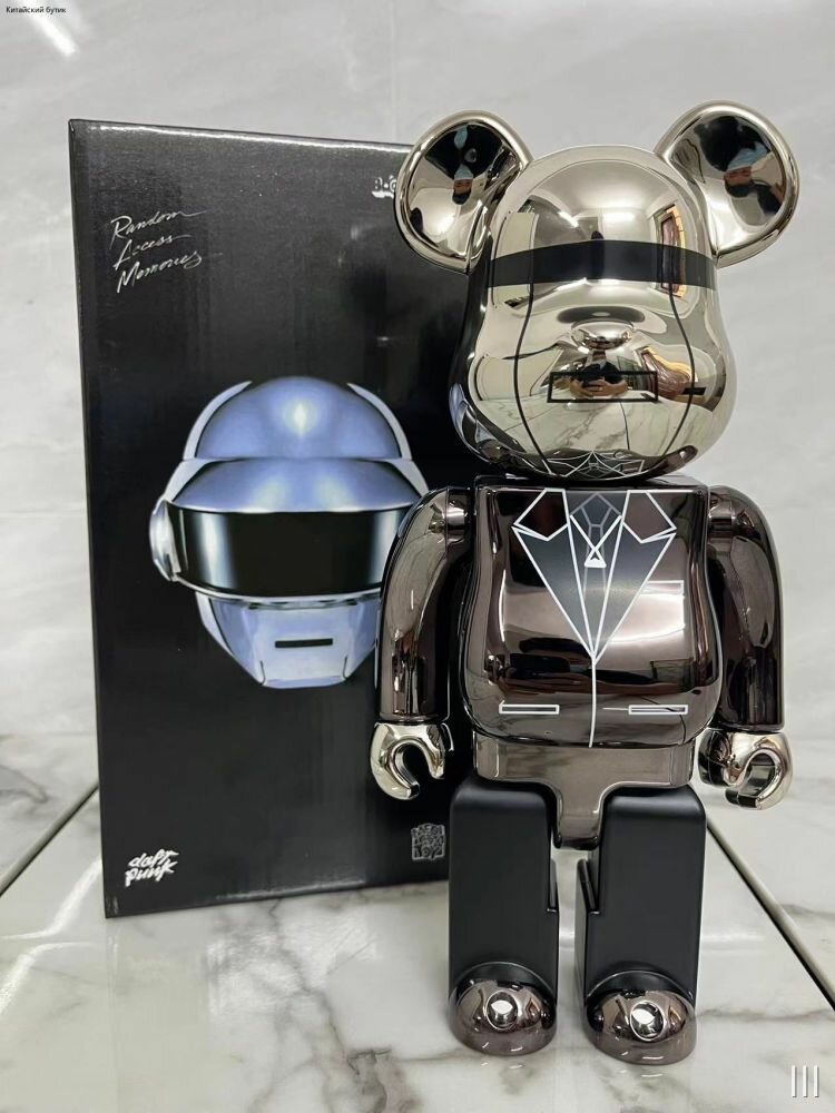 Внутриигровая B Bearbrick 400% Daft Punk, металлический дизайн, высота 28 см, длина 28 см, для коллекционеров