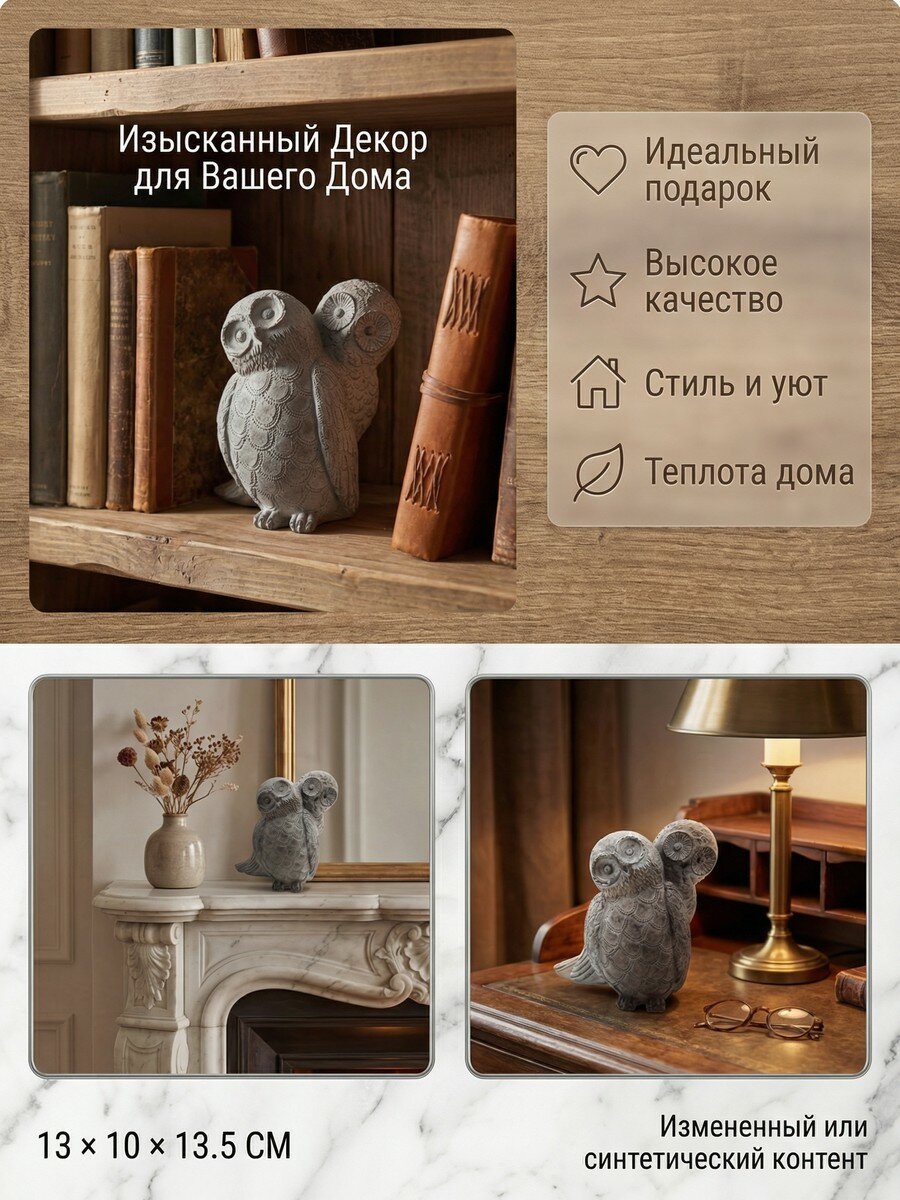 Фигурка декоративная "Совы", L13 W10 H13,5 см
