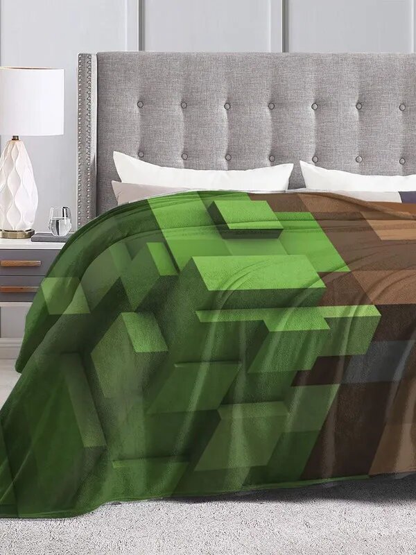 MXEB Плед с фотопринтом Minecraft Пледы Майнкрафт , Фланель, 100 см х 75 см