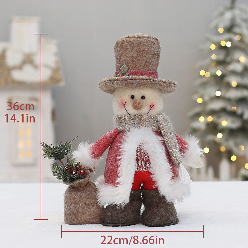 Адвент-календарь Happy Pig HM24-9803B "Розовый снеговик", ткань, для Рождества