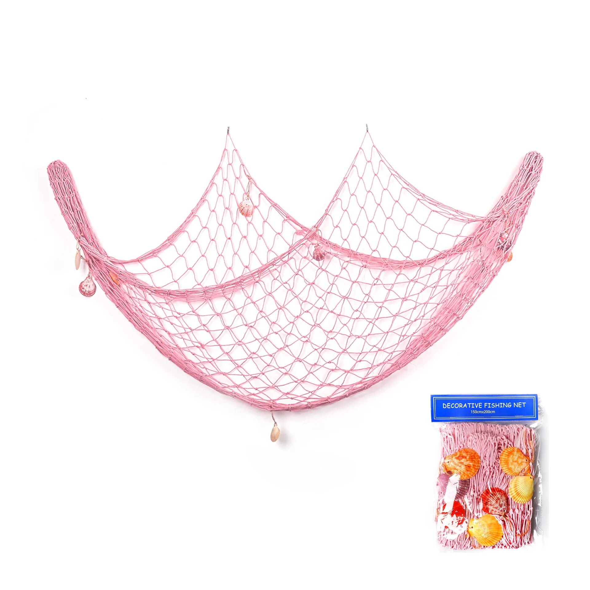 Декоративная рыболовная сеть морского стиля Розовый, Pink