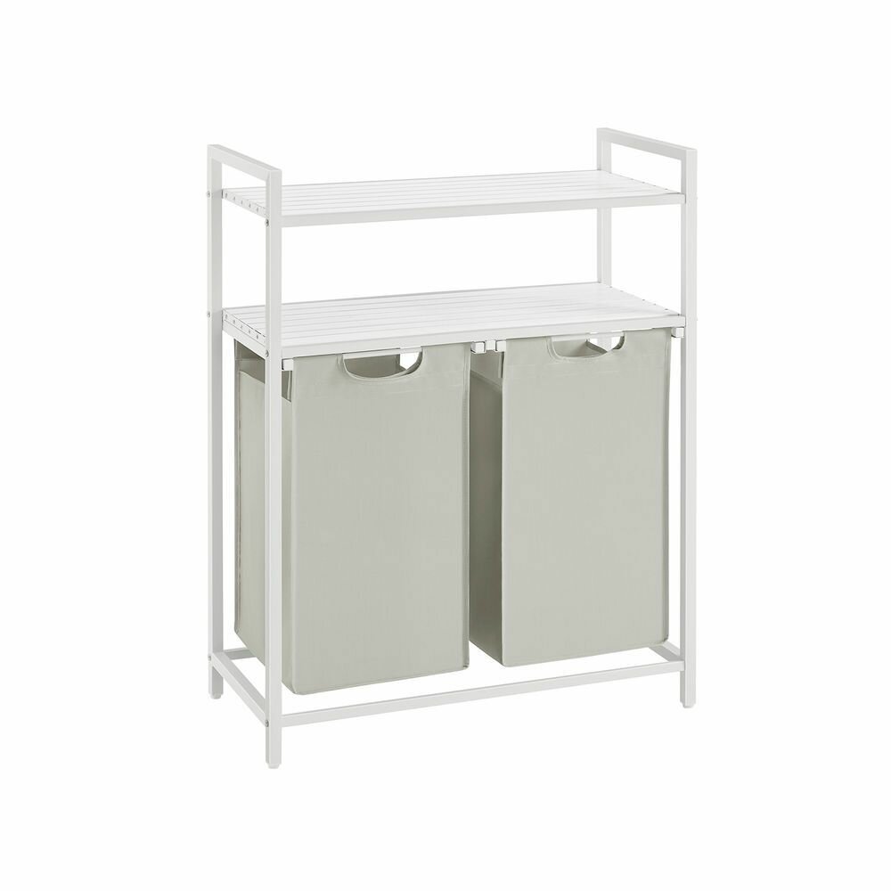 Корзина для белья с 2 отделениями 2 x46 л, VASAGLE, цвет белый, BLH211W01