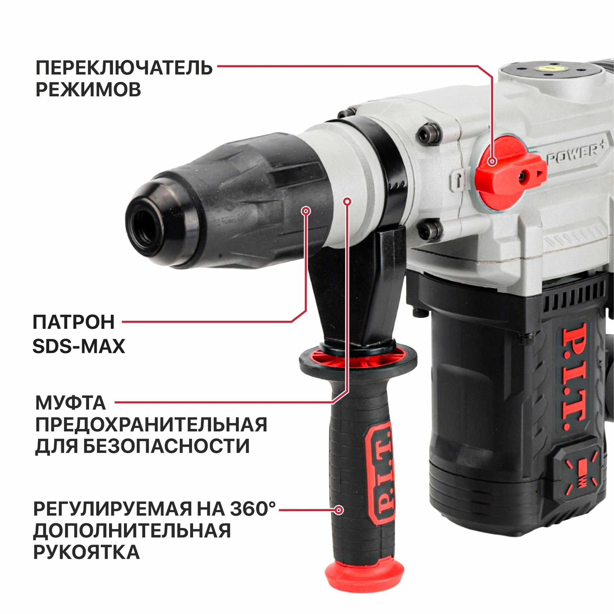 Перфоратор SDS-MAX сетевой P.I.T. PBH40-C3 — фото 1