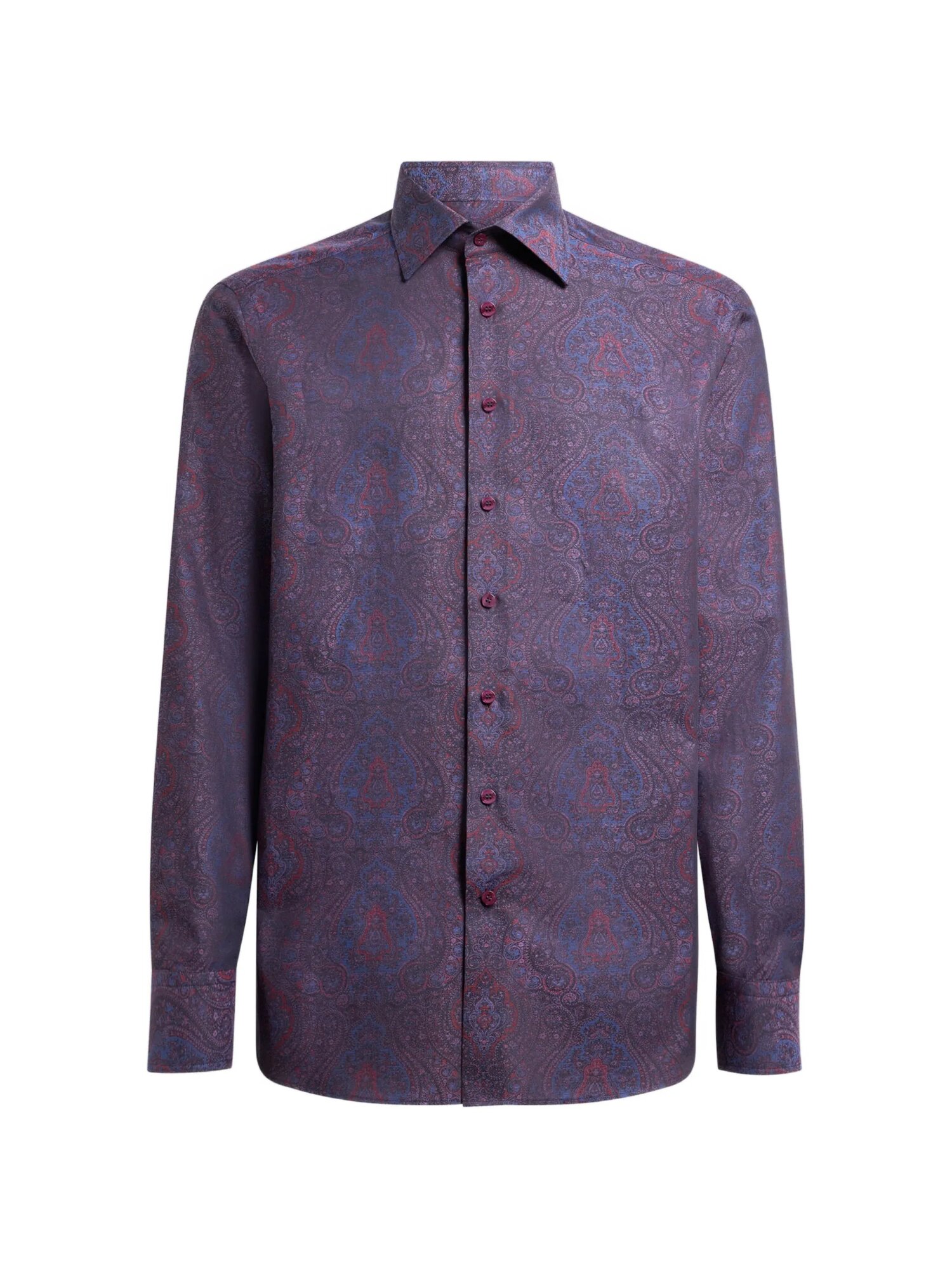 Рубашка ETRO Cotton jacquard shirt with ornamental motif
