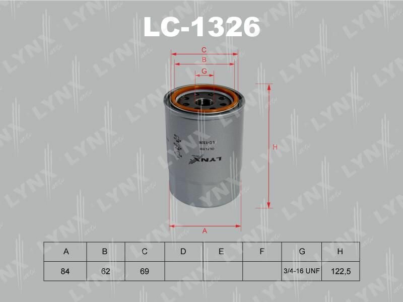 Фильтр масляный LYNXauto HYUNDAI TUCSON/SPORTAGE CRDI LC-1326