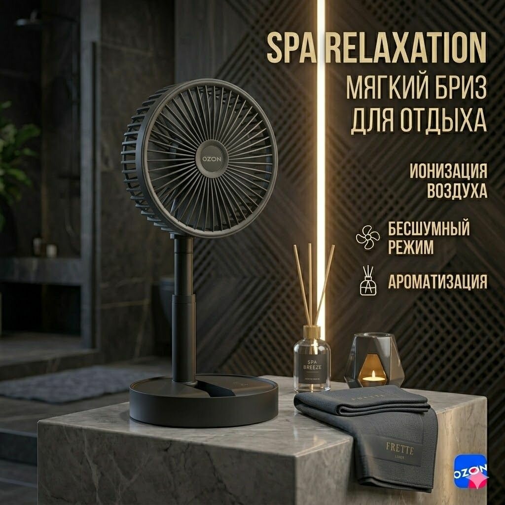 Портативный вентилятор fs-002, черный