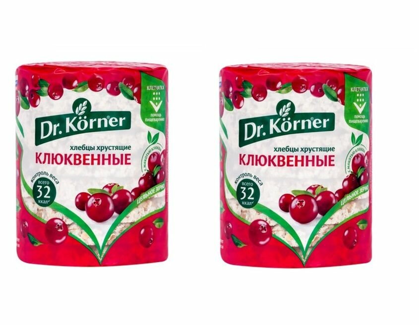 Dr. Korner Хлебцы, Клюква, 100г,2 шт