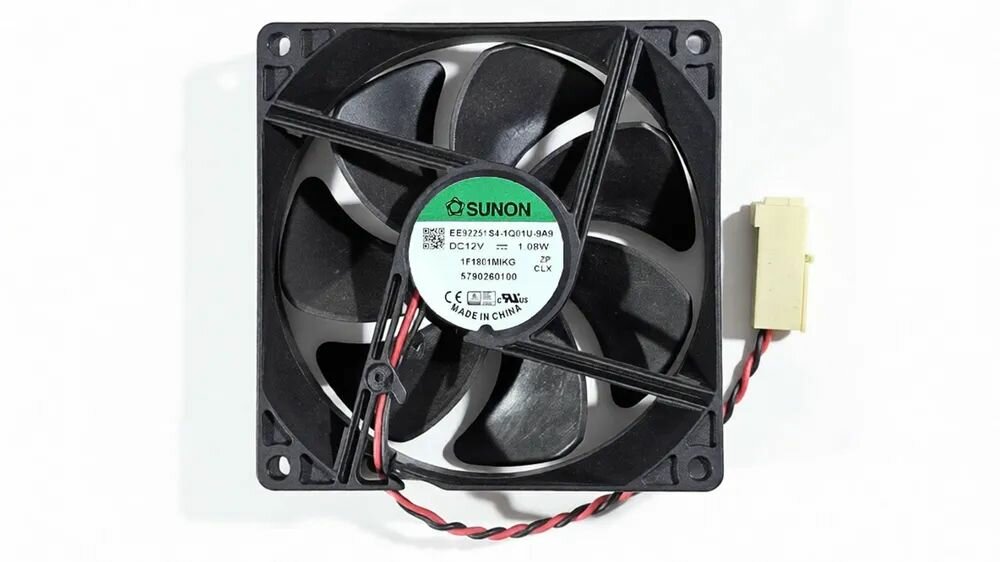 Вентилятор обдува для холодильника Whirlpool (12V, размер: 92х92х25мм, снято с гарантийной техники), WHKN 3283 B4E
