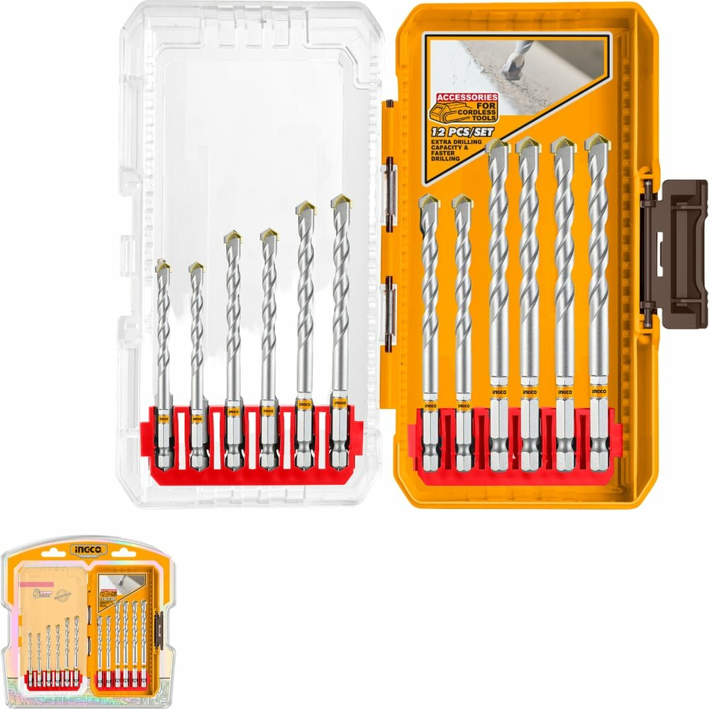 Набор сверл INGCO 12 шт INDUSTRIAL AKDL12206