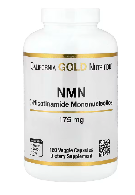 California Gold Nutrition, NMN, Бета-никотинамид мононуклеотид 175 мг, 180 растительных капсул