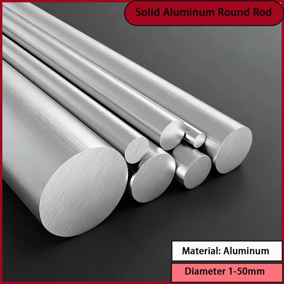 Алюминиевые круглые прутки 1-50 мм 21mmx500mm-1Pcs