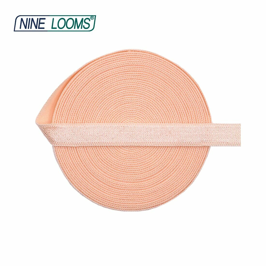 Резинка NINE LOOMS 3/8", 10 мм, 2-10 ярдов Petal Peach, 2 Yards