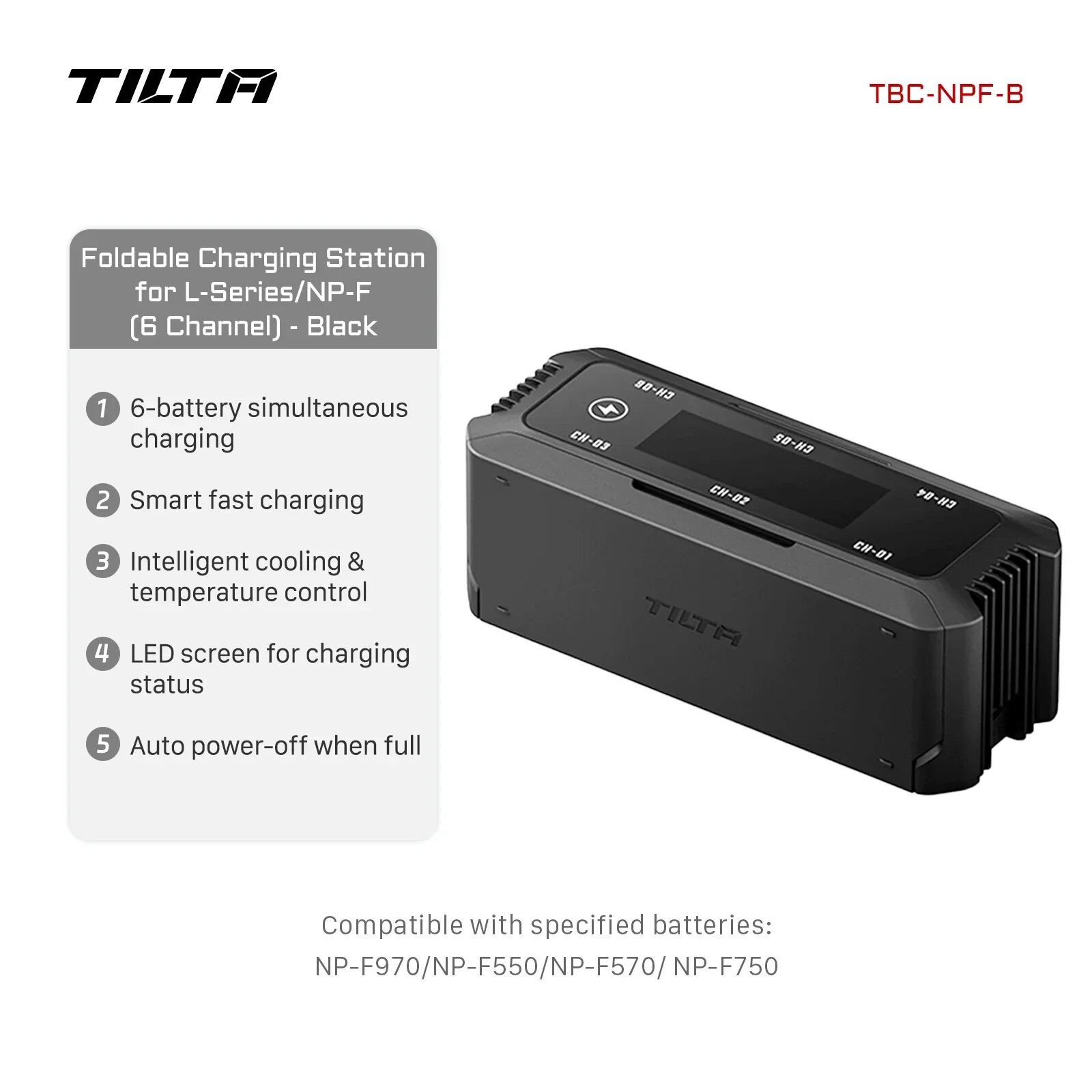 Портативная зарядная станция TILTA TBC-NPF-B для аккумуляторов Sony