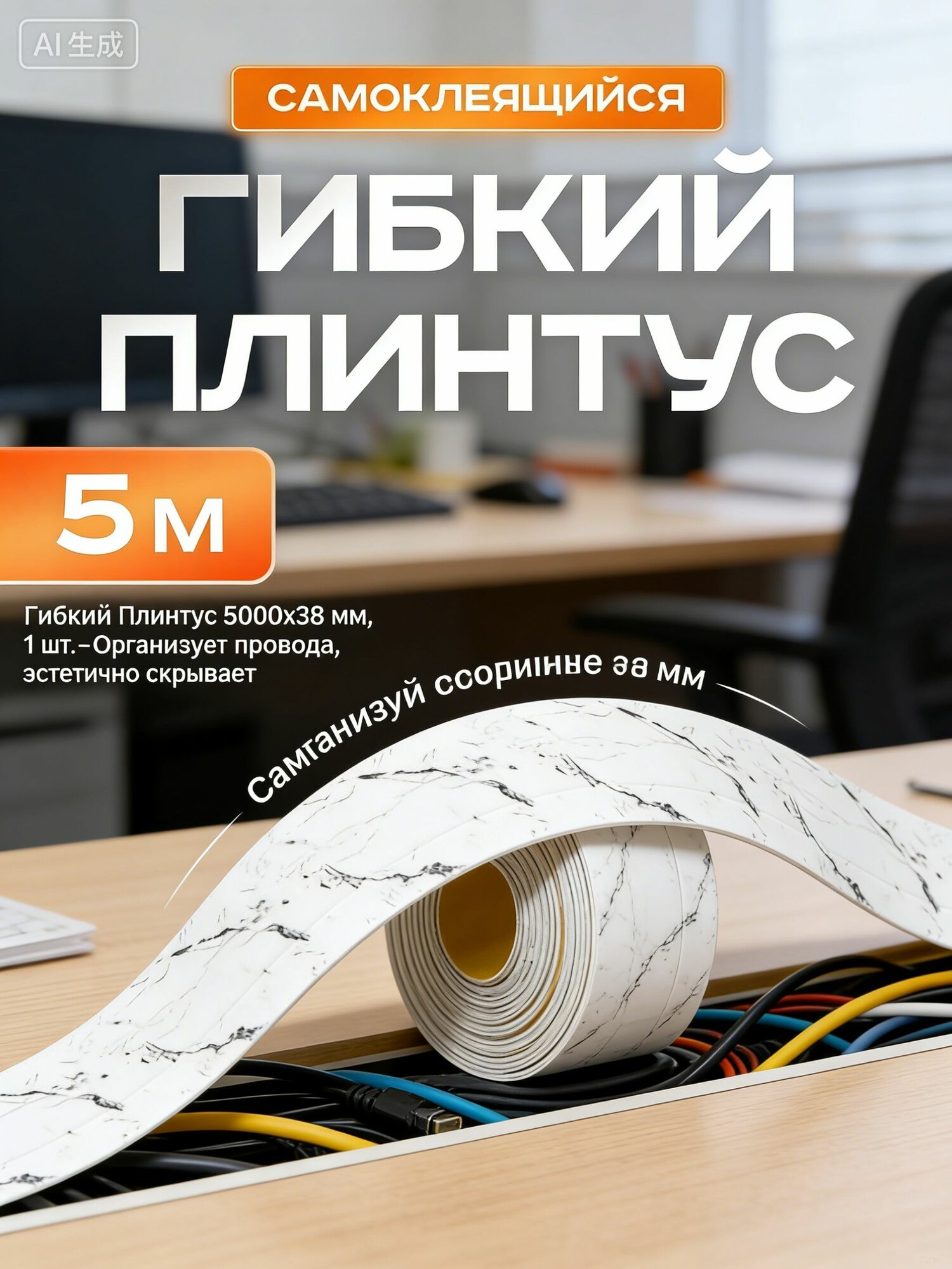 Плинтус 504x40 мм, 1 шт.