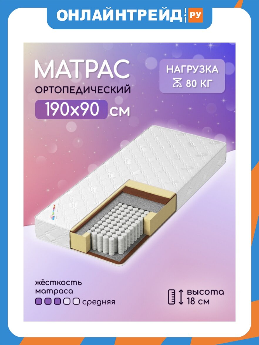 Матрас Капризун Дрим Хард ППУ Плюс 90х190х18 см