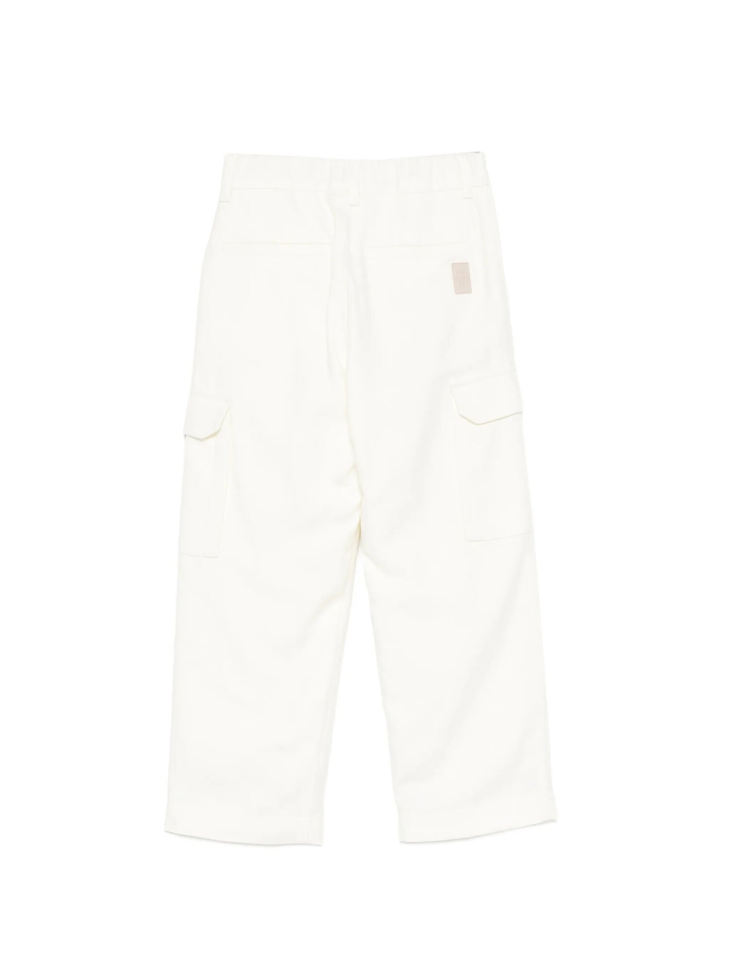 Брюки Eleventy Logo-patch cargo pants, размер 16 лет, бежевый/белый — фото 1