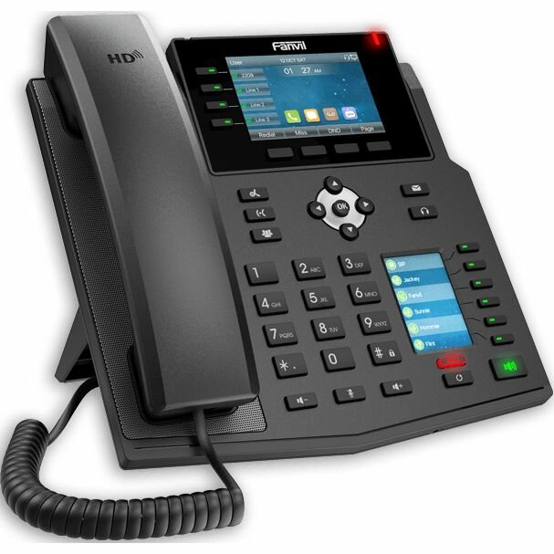 IP-телефон Fanvil X5U V2 чёрный для офисной телефонии