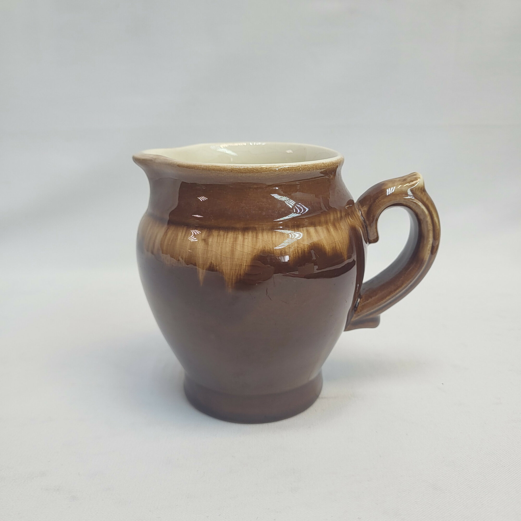 Молочник винтажный, СССР. Керамика, коричневая глазурь, ЗиК Конаково