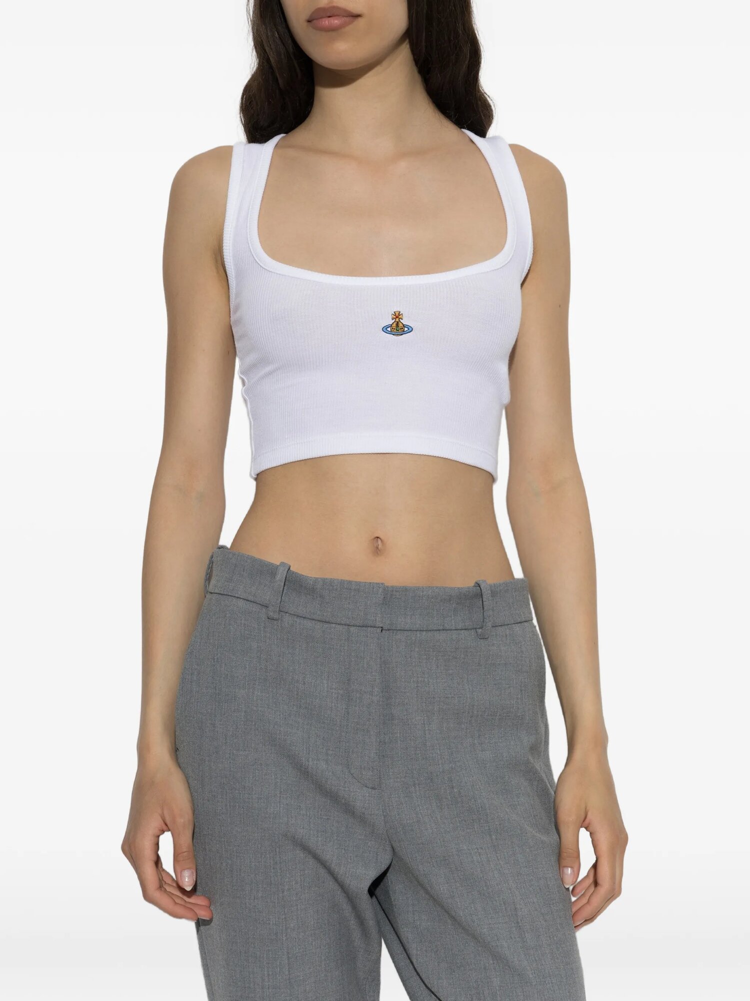 Топ Orb-embroidered ribbed crop top