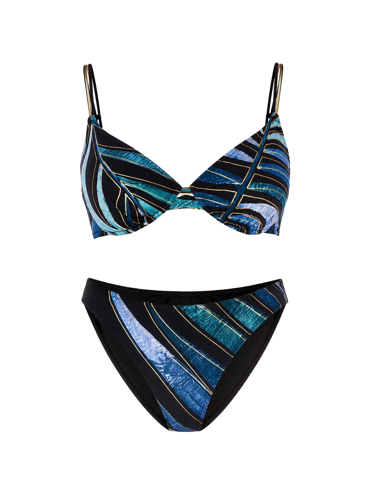 Купальник Willow leaf-print underwired bikini