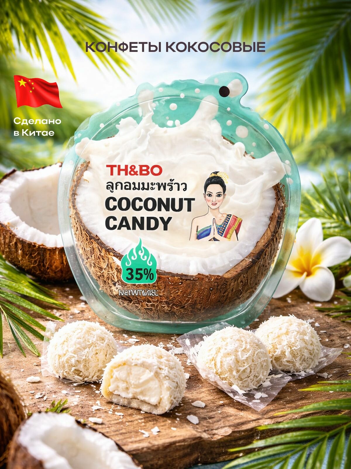 Конфеты кокосовые, 45 грамм