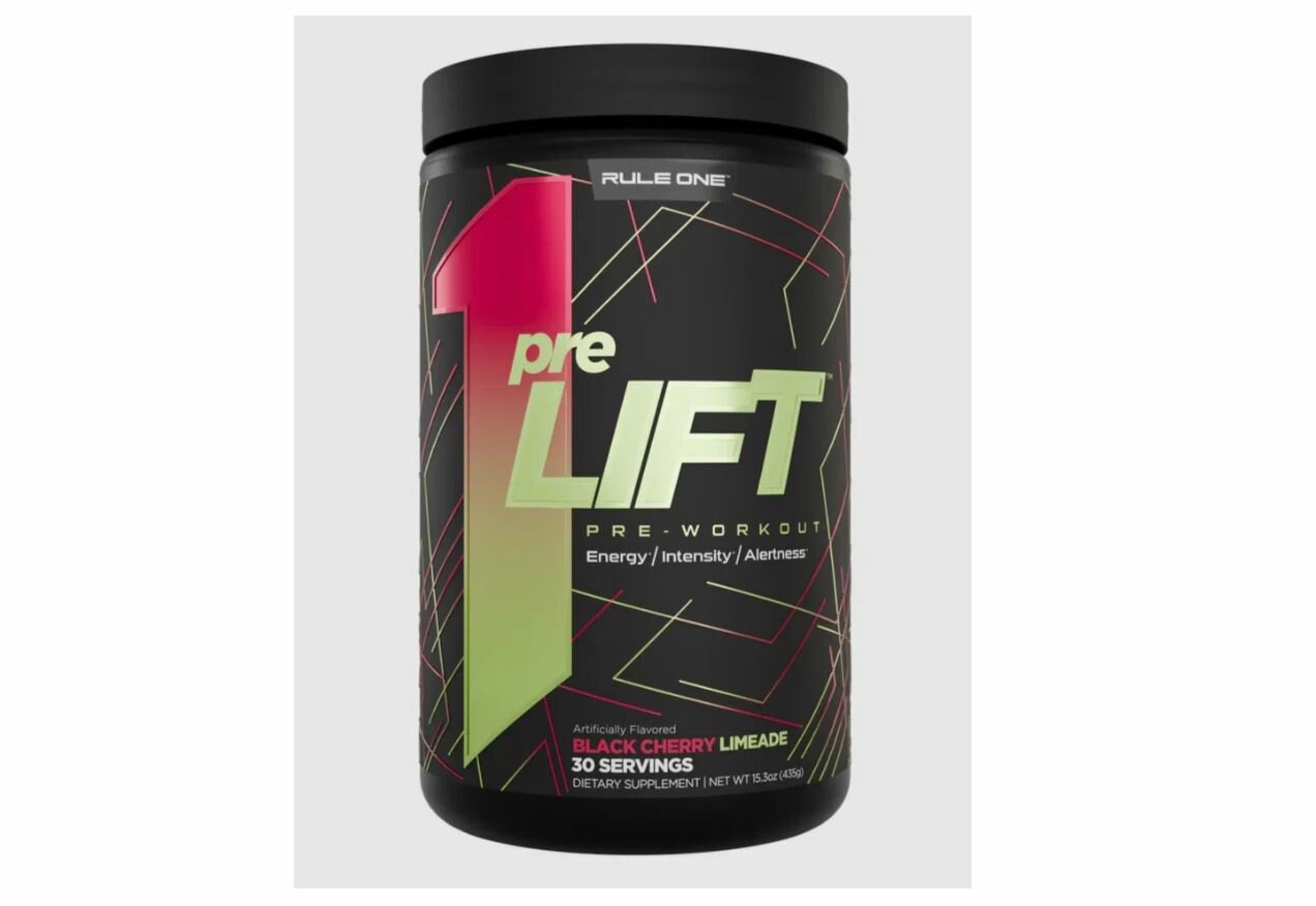 Rule One Proteins, preLIFT, перед тренировкой, Лимонад из черной вишни, 450 г, 30 порций