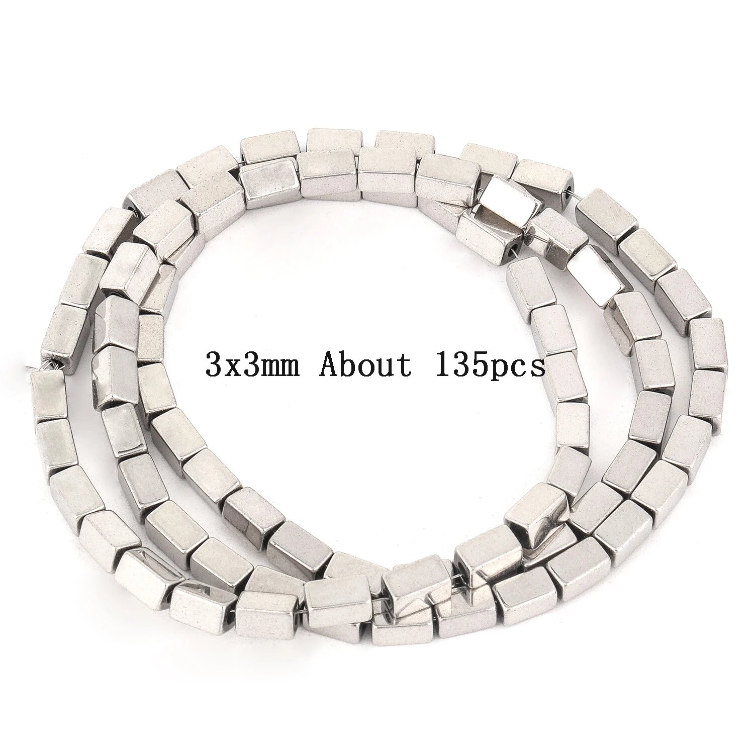 Гематитовые бусины для браслета TTUIJI Серый, style1-3x3mm
