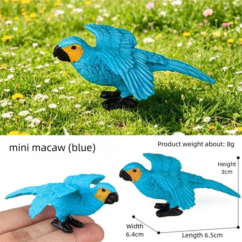 Мини-фигурка животного Oenux ПВХ Blue macaw