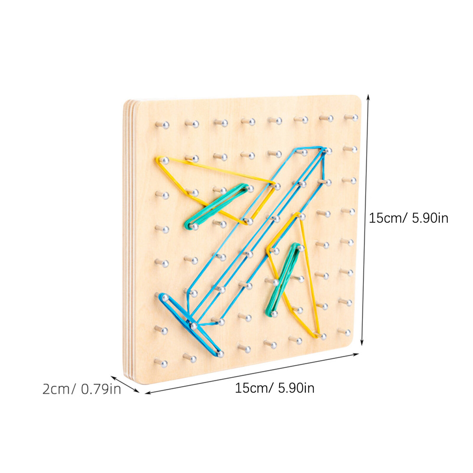 Набор Деревянных Геодосок С Карточками Для Детского Творчества И Резинками Для Пuzzles 15X15CM