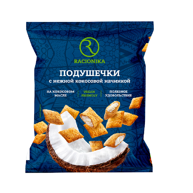 Подушечки с нежной кокосовой начинкой