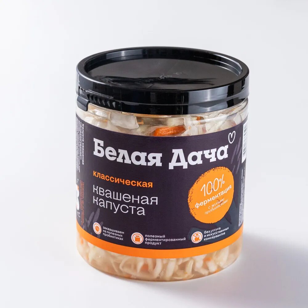 Капуста квашеная, классическая, 450 г, Белая дача