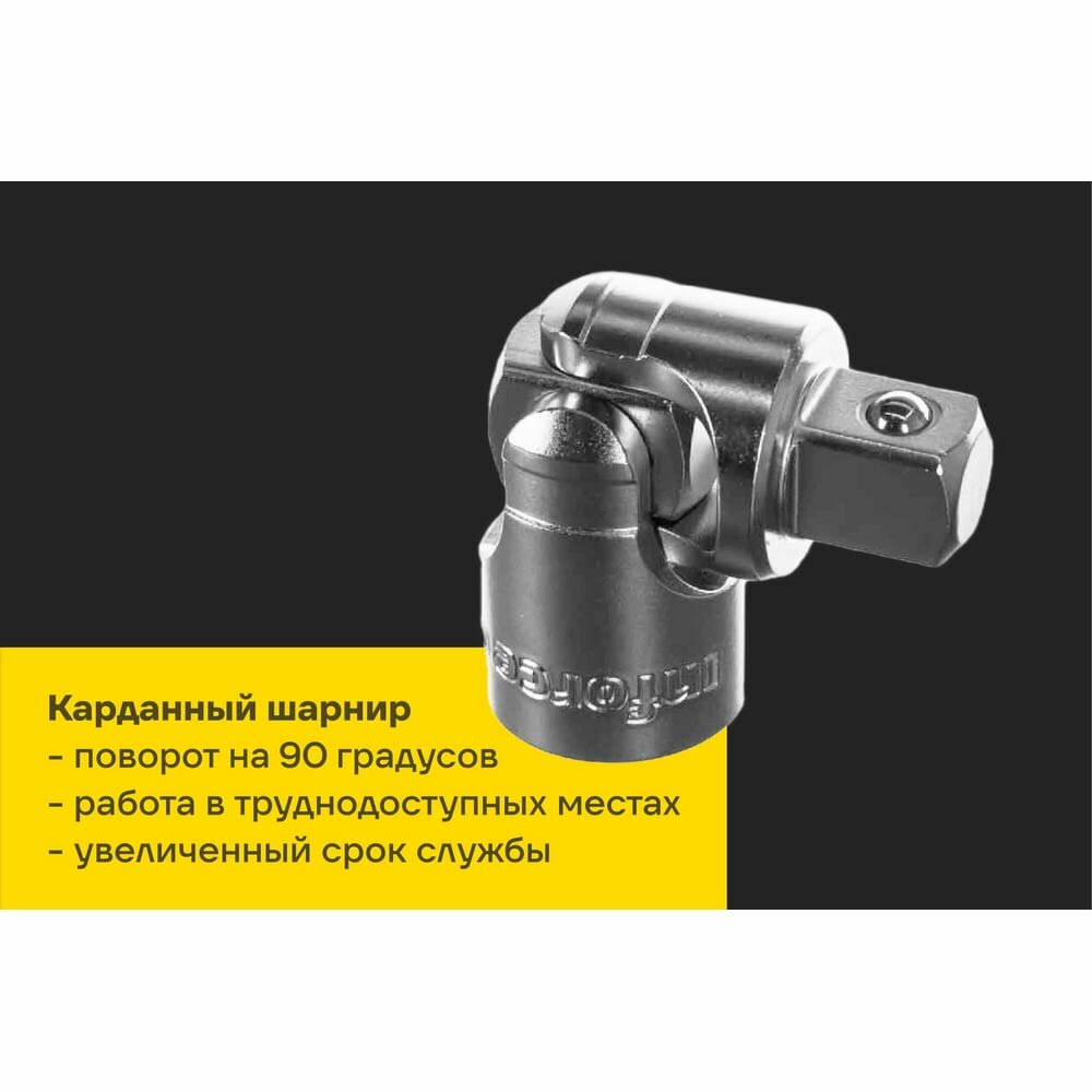 Набор инструментов 94 предмета 1/2", 1/4" Inforce, Сталь Cr-V, Профессиональный, 06-07-10 — фото 1