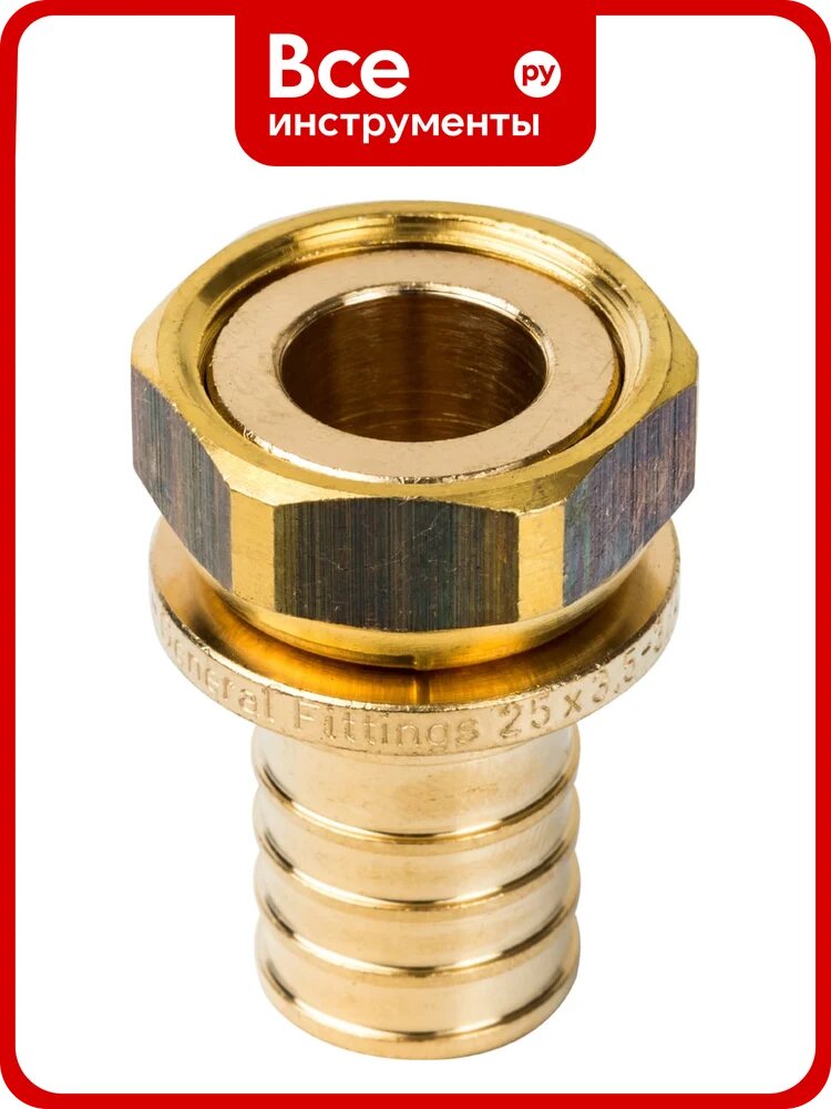 Переходник с накидной гайкой STOUT 25xG 3/4" SFA-0019-002534 RG008P0UDB1TM0, латунный фитинг с резьбовым соединением