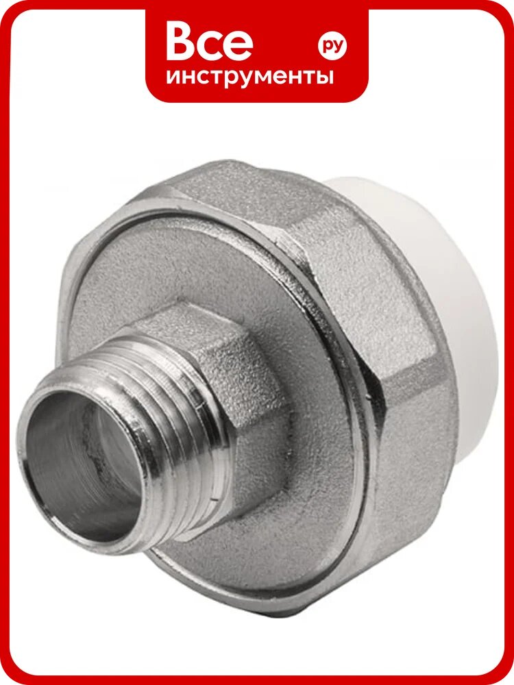 Комбинированная муфта VRT разъемная, наружная, 25х1/2", EVER plast, белый 532440